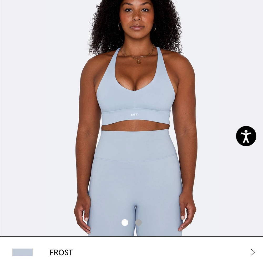 Set Active Luxe Form Racer V Bra In Color Frost - Gem